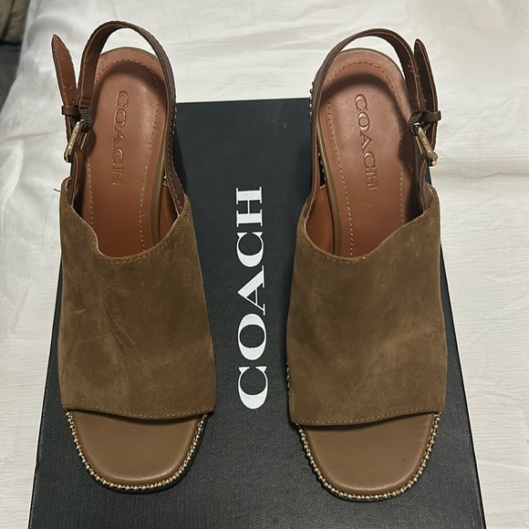 Coach | Shoes | Coach Maxine Suede Brown Sandals | Poshmark